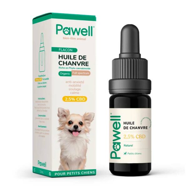 Aceite de CBD Pawell 2,5% para perros pequeños - Cebedia